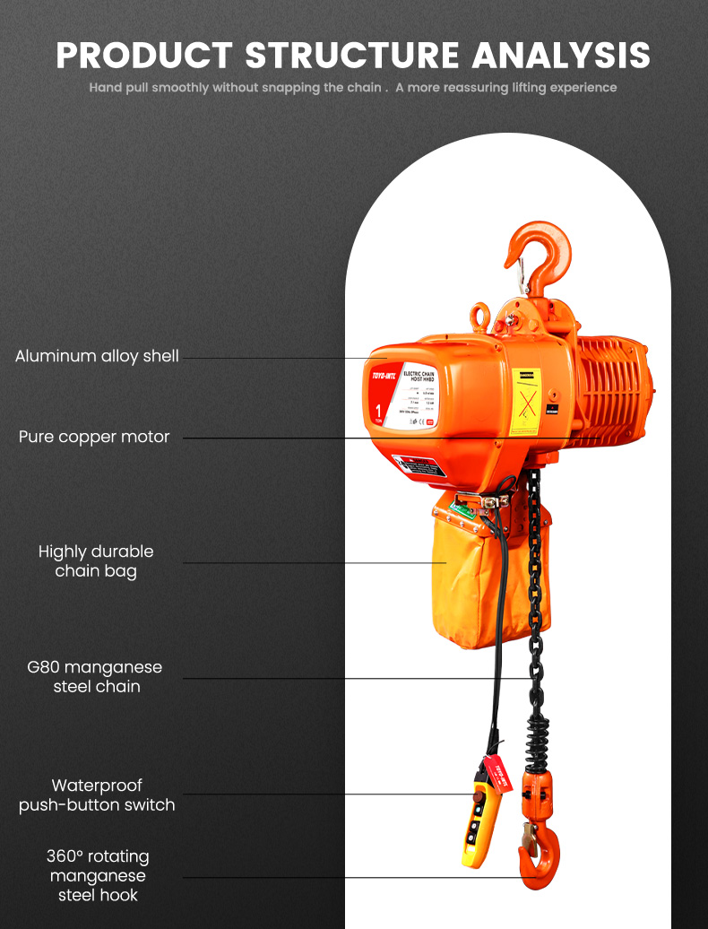 TOYO-INTL ELECTRIC CHAIN HOIST HHBD MODEL - TOYO-INTL CHAIN BLOCK MFG JAPAN