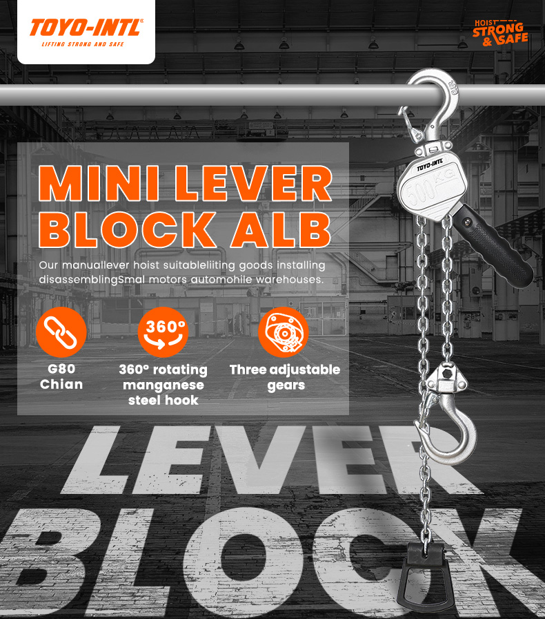 TOYO-INTL ALUMINUM ALLOY LEVER BLOCK ALB MODEL - TOYO-INTL CHAIN BLOCK ...