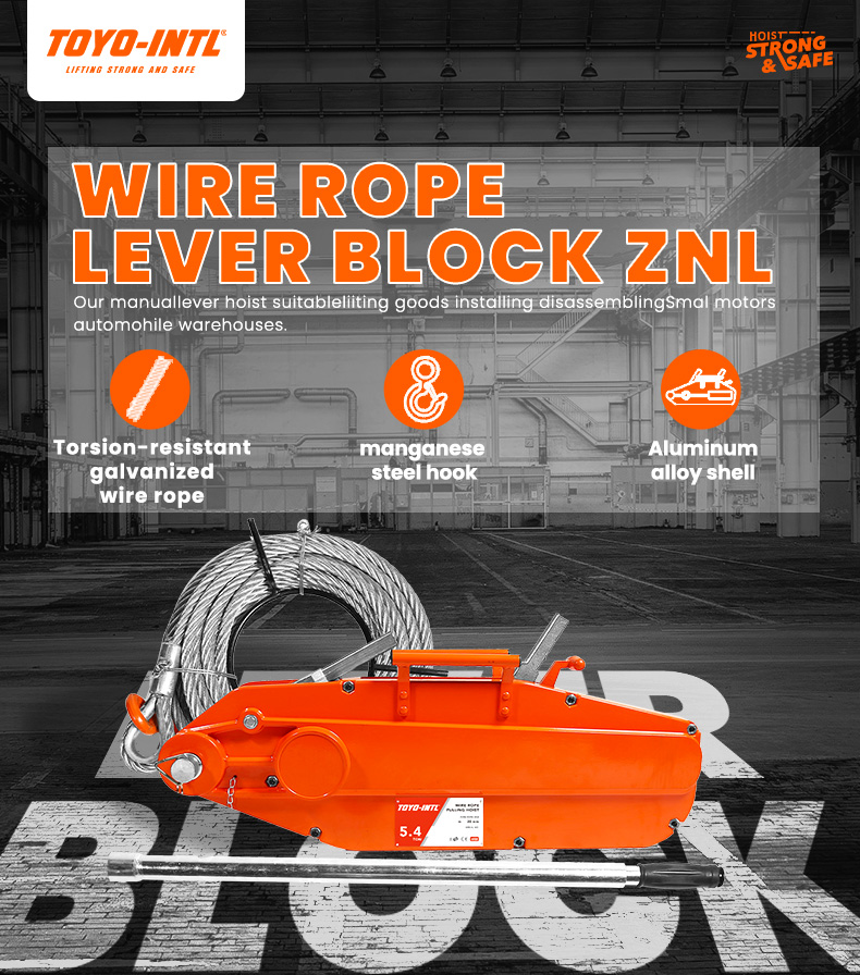 TOYO-INTL WIRE ROPE PULLING HOIST ZNL MODEL - TOYO-INTL CHAIN BLOCK MFG ...